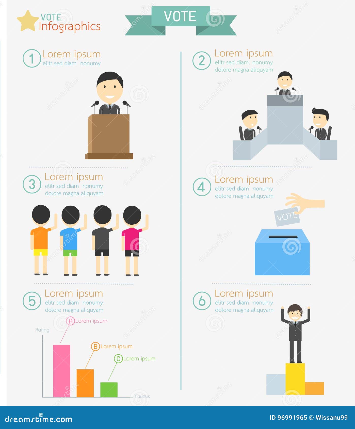 Vote Infographics stock vector. Illustration of campaign - 96991965