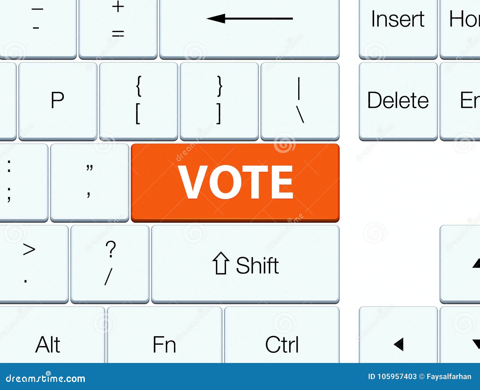 Vote Orange Keyboard Button Stock Illustration - Illustration of vote ...