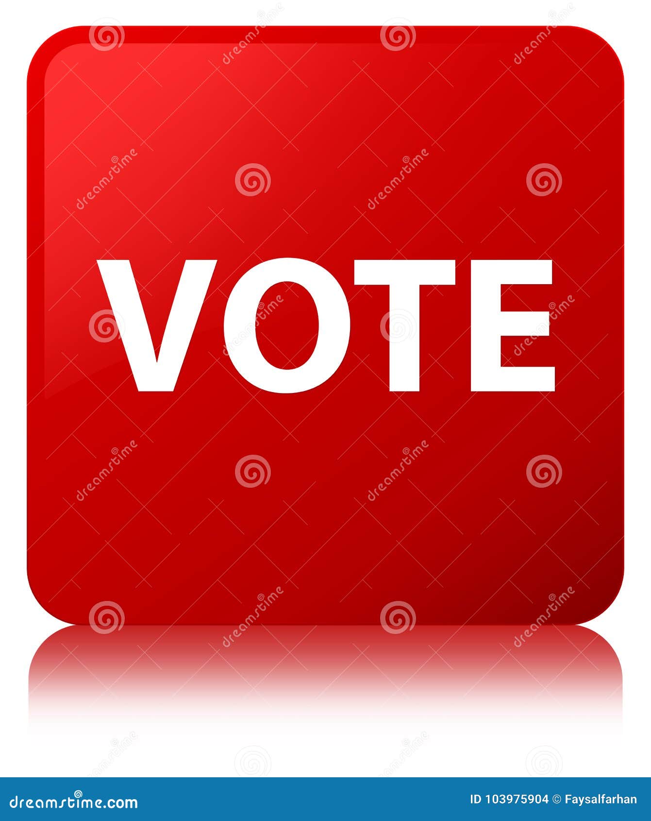 Vote red square button stock illustration. Illustration of button ...