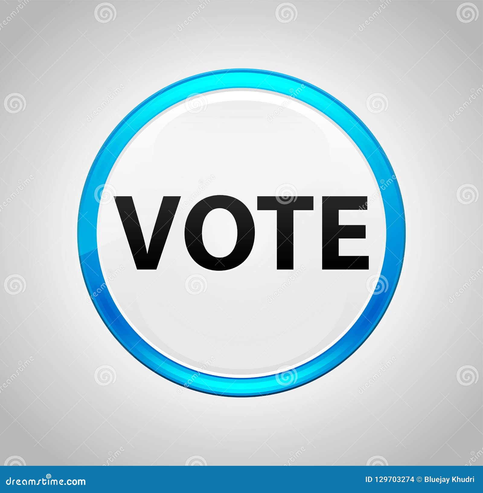 Vote Round Blue Push Button Stock Illustration - Illustration of icon ...