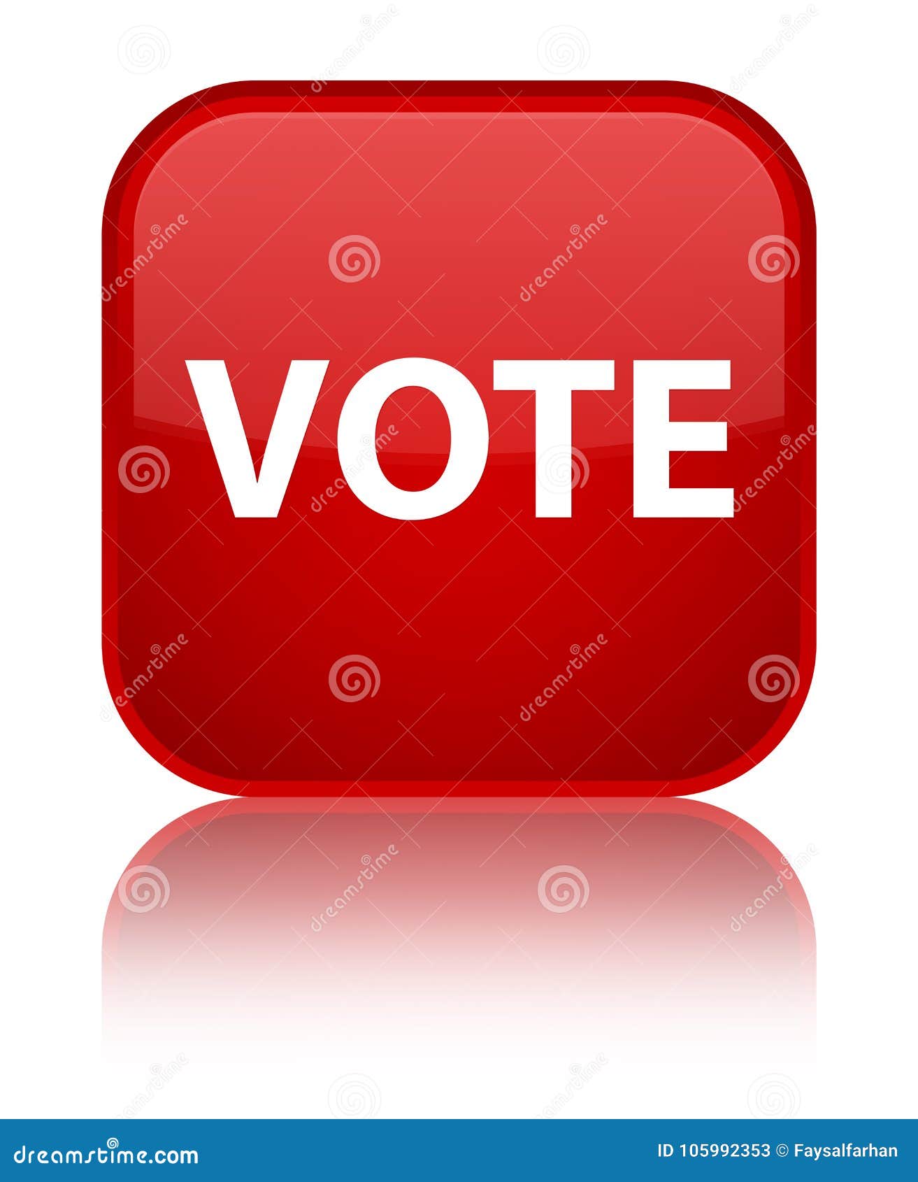 Vote Special Red Square Button Stock Illustration - Illustration of ...