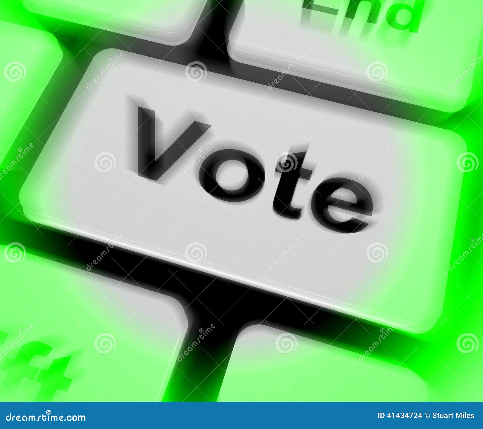 Vote Keyboard Shows Options Voting or Choice Stock Illustration ...