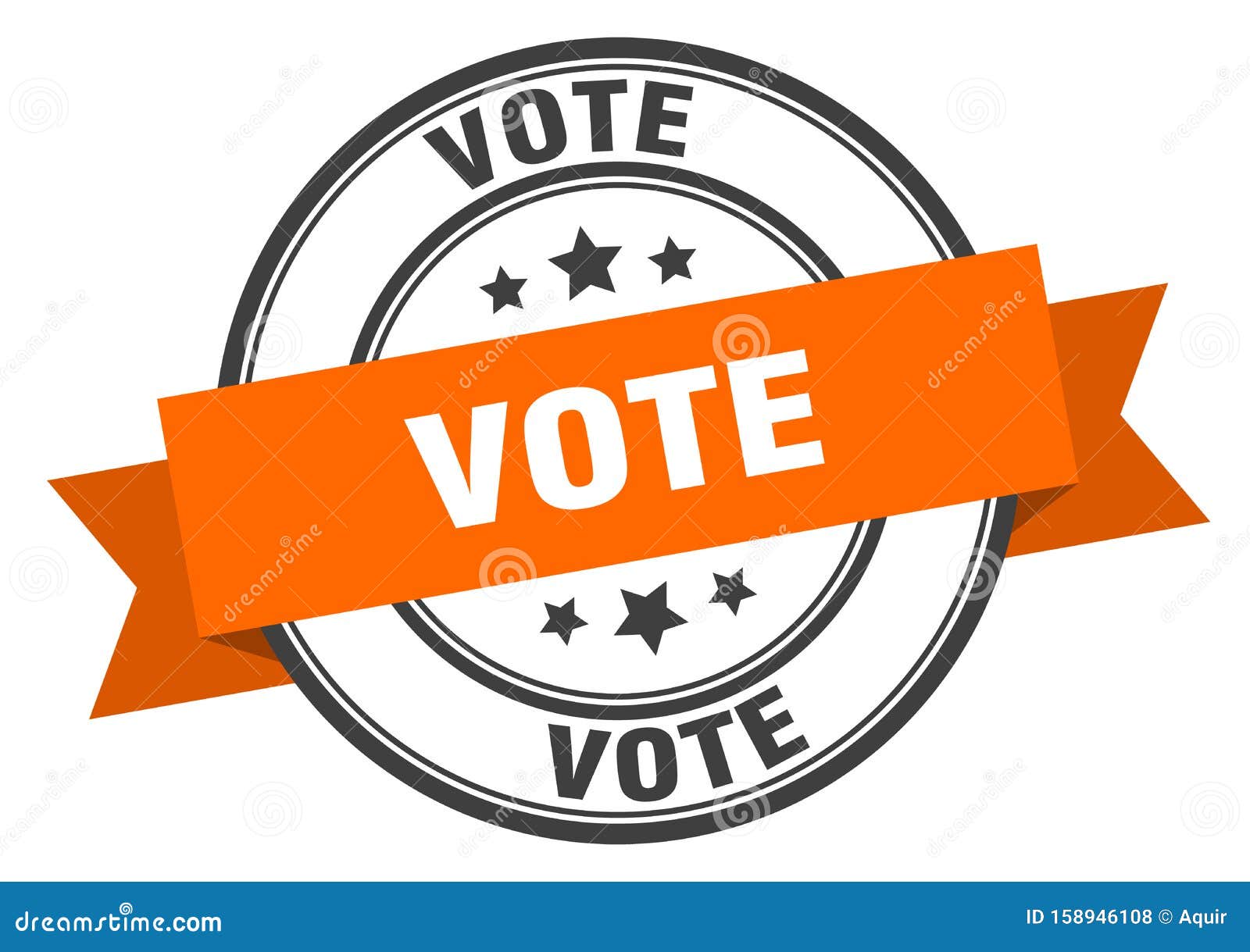 Vote label stock vector. Illustration of vote, white - 158946108