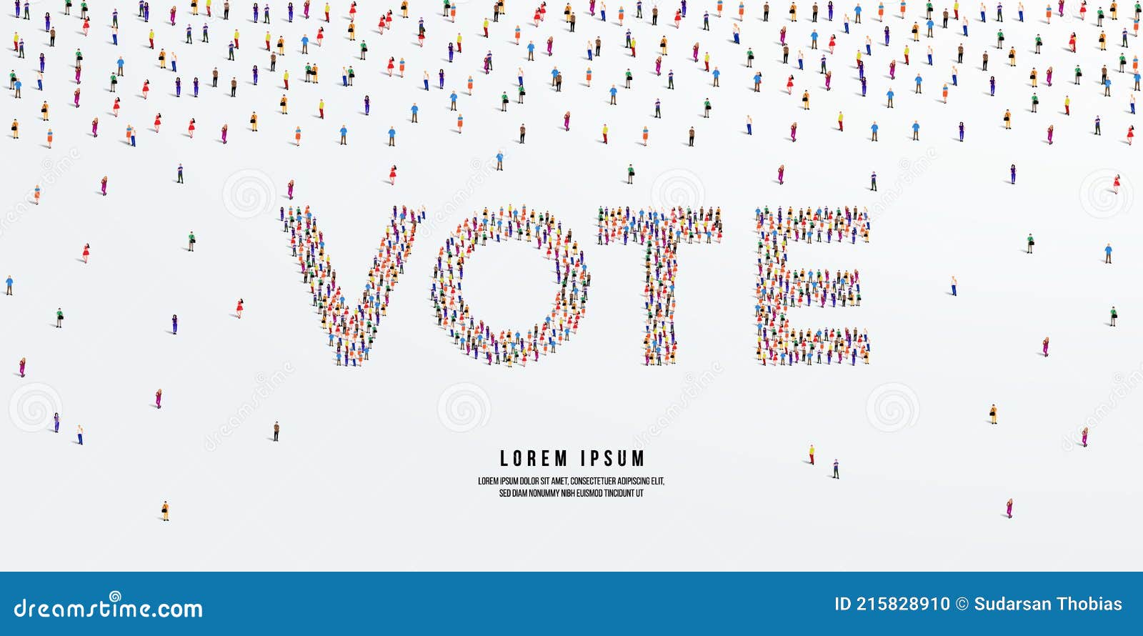 Vote. Large Group of People Form To Create Vote Stock Vector ...
