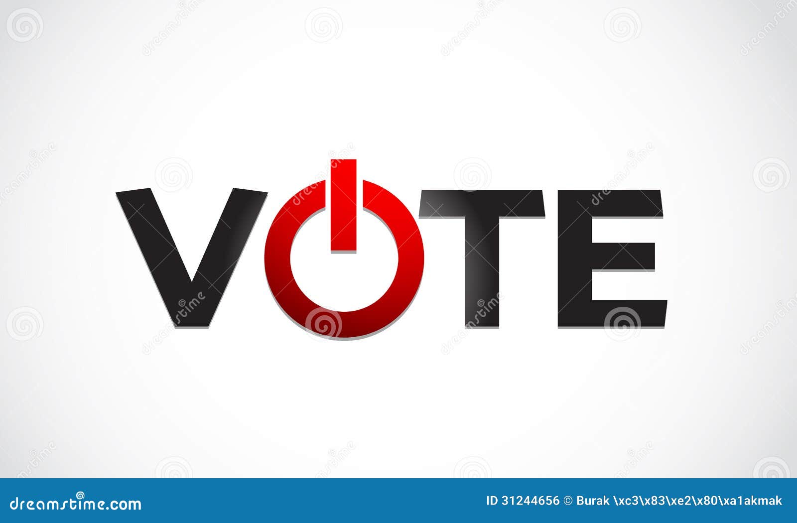 Vote Letter with Power Sign Stock Vector - Illustration of response ...