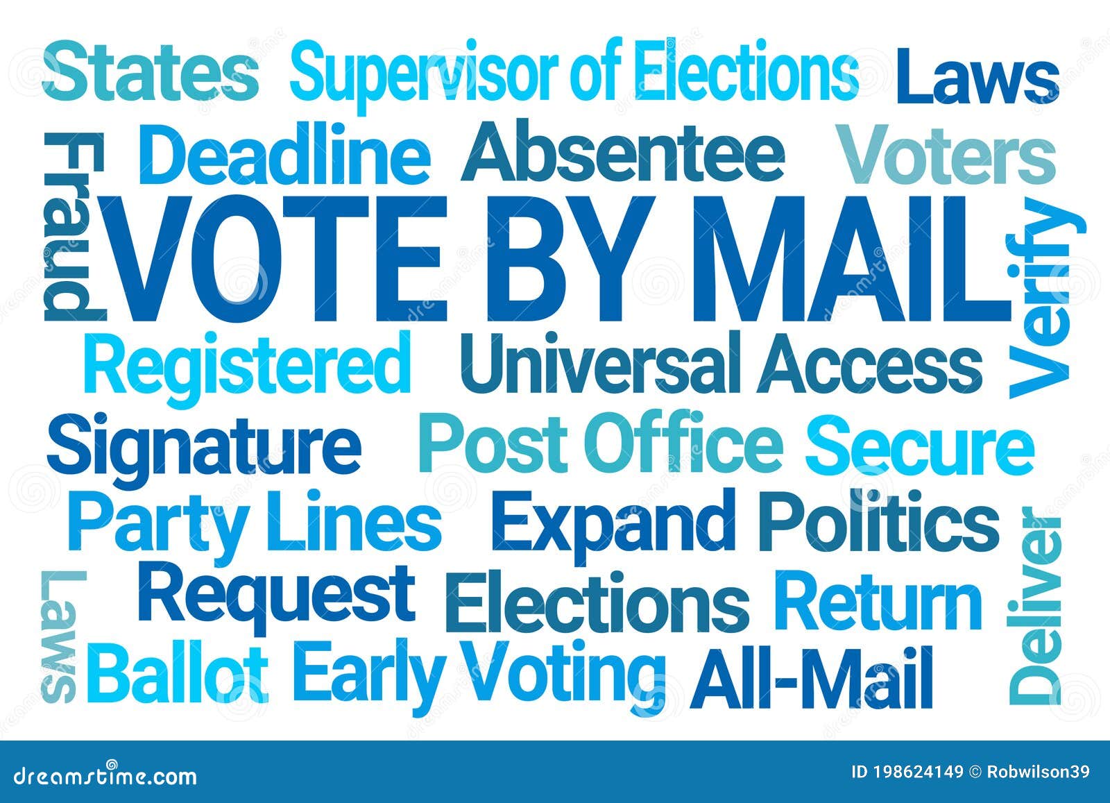 Vote by Mail Word Cloud stock illustration. Illustration of ballot ...
