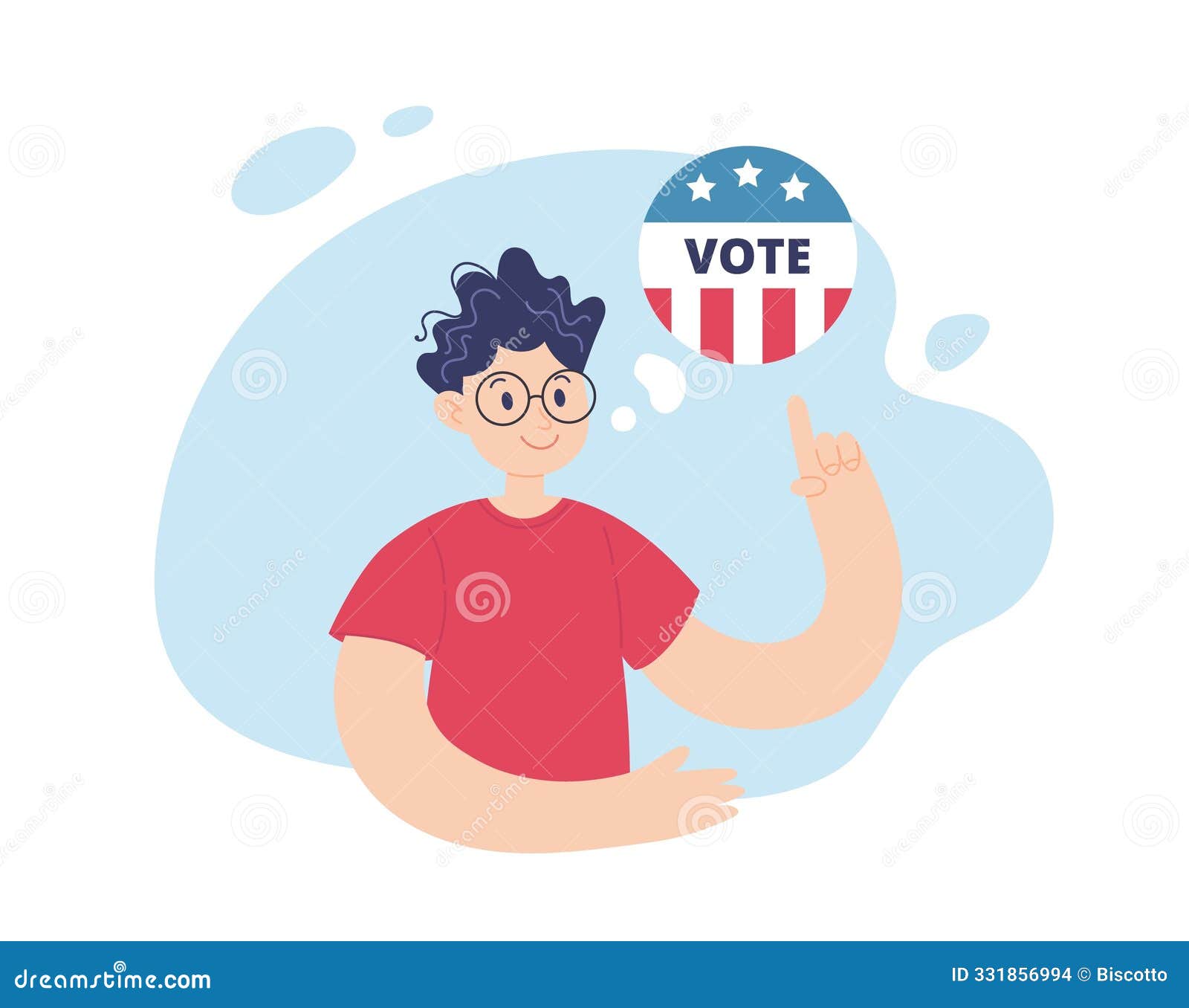 Vote 2024 Red And Blue Stars Campaign Design Cartoon Vector ...