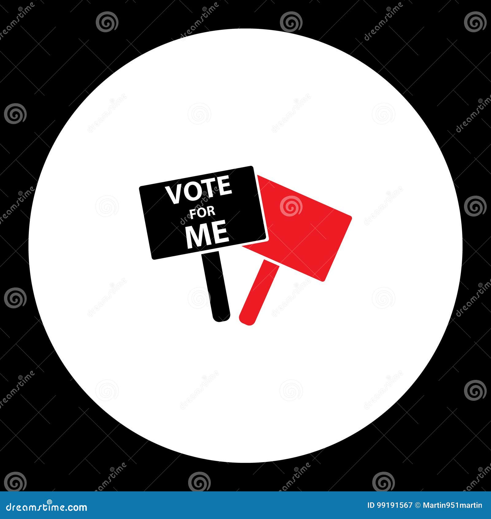 Vote Me Election Board Simple Silhouette Icon Eps10 Stock Vector ...