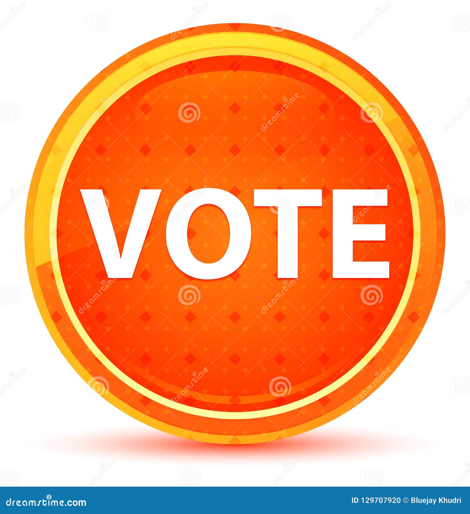 Vote Natural Orange Round Button Stock Illustration - Illustration of ...