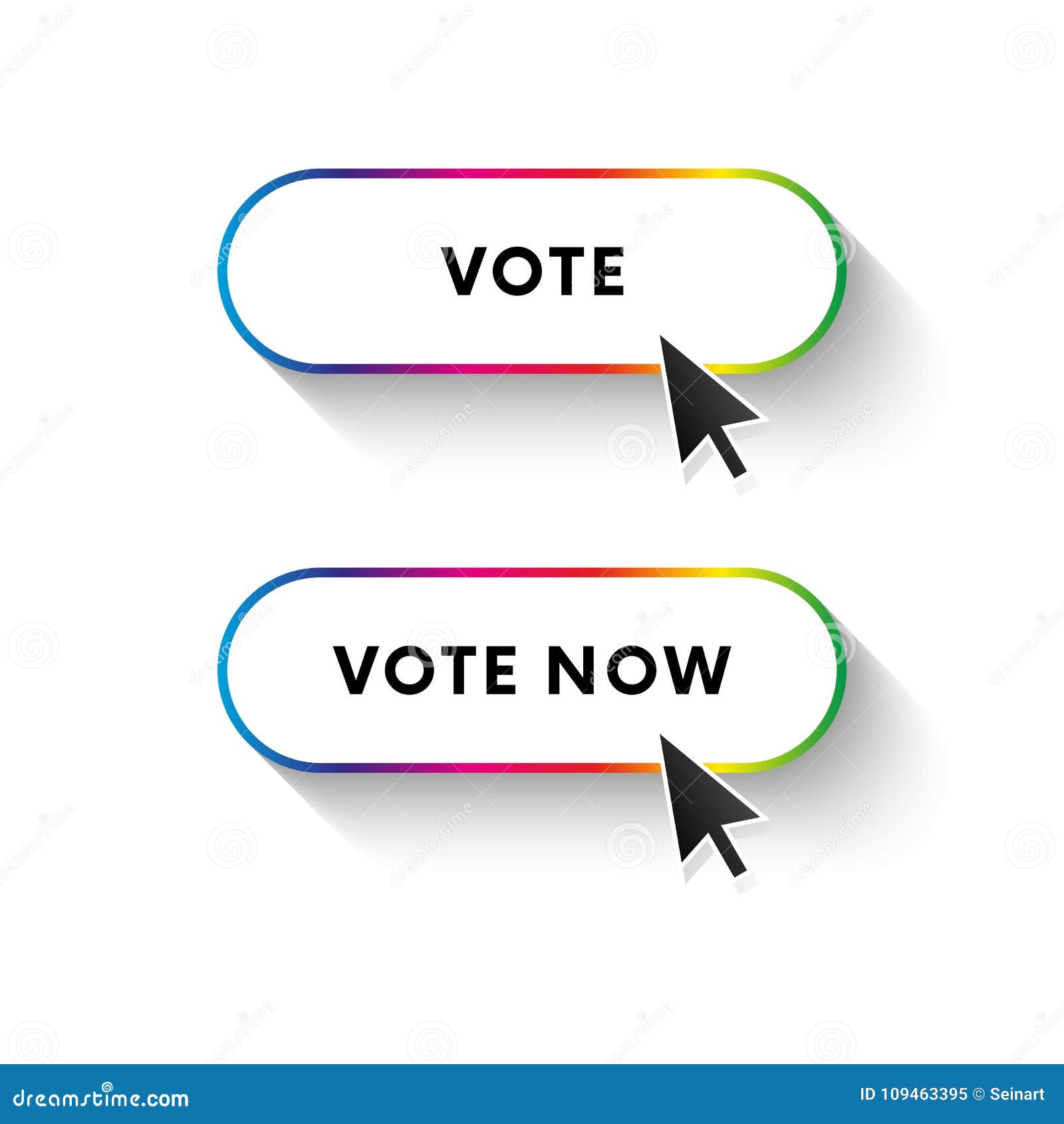 Vote Now Button. Vote Button. Spectrum Gradient. Long Shadow. Vector ...
