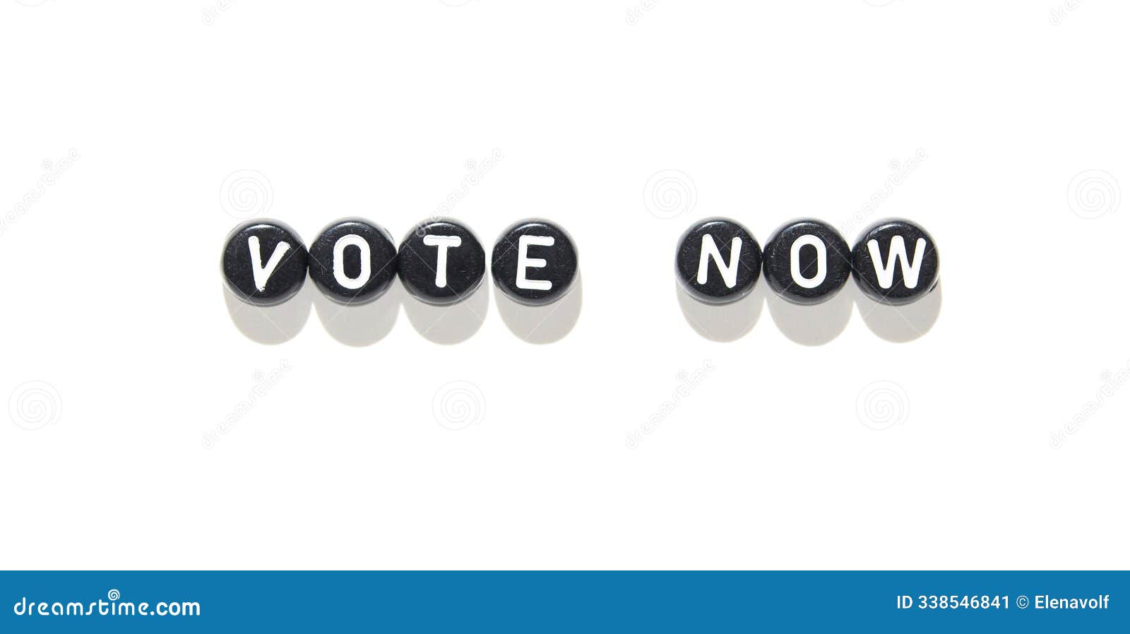 Vote Now Message in Black and White Beads on White Background for ...