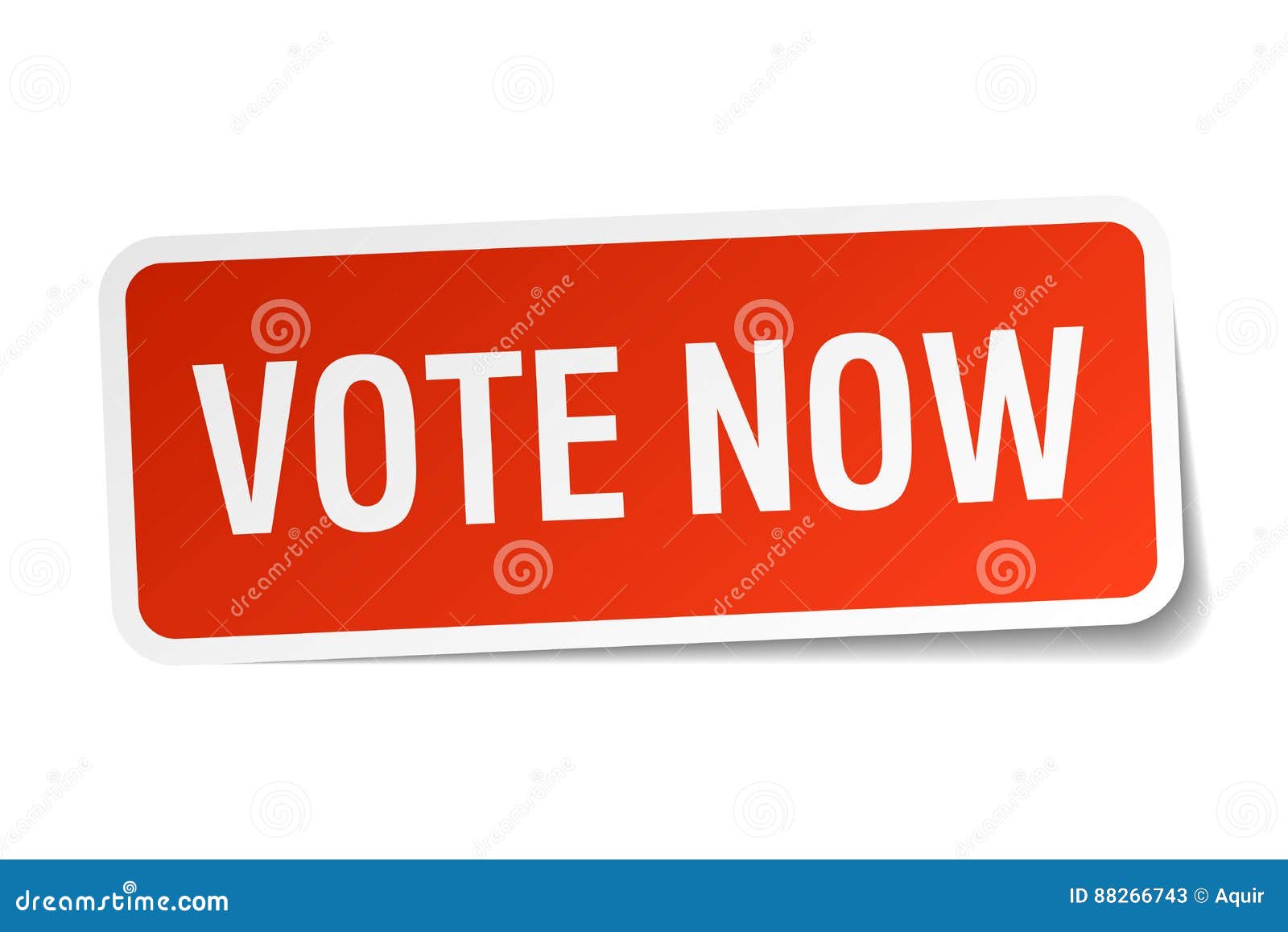 Vote Now Red Square Sticker Stock Vector - Illustration of democrats ...