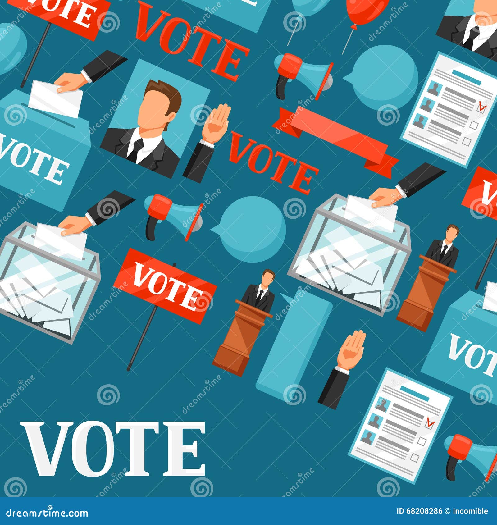 Vote Political Elections Background. Illustration for Campaign Leaflets ...