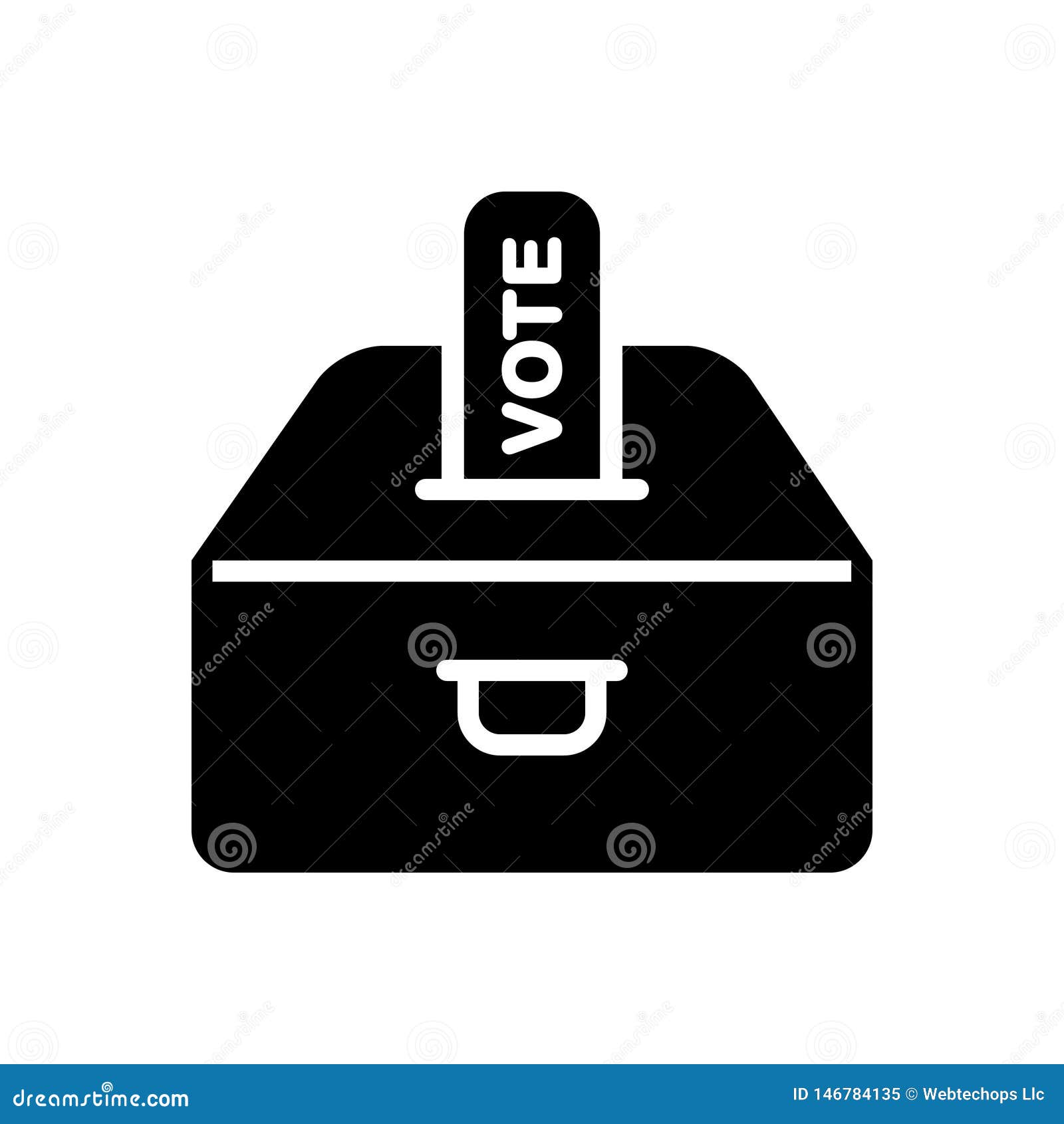 Black Solid Icon for Vote Polling, Casting and Rejected Stock Vector ...