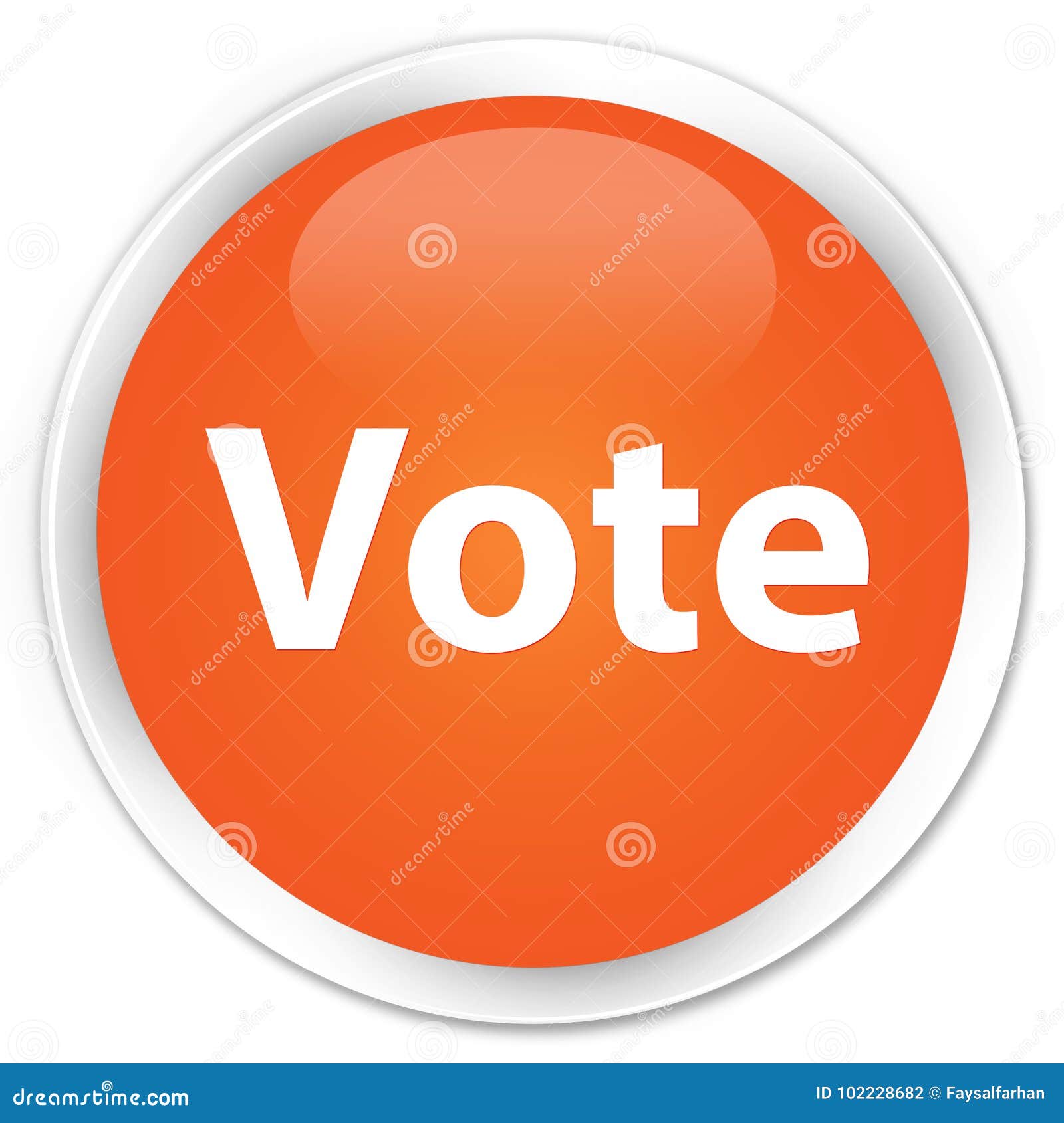 Vote Premium Orange Round Button Stock Illustration - Illustration of ...