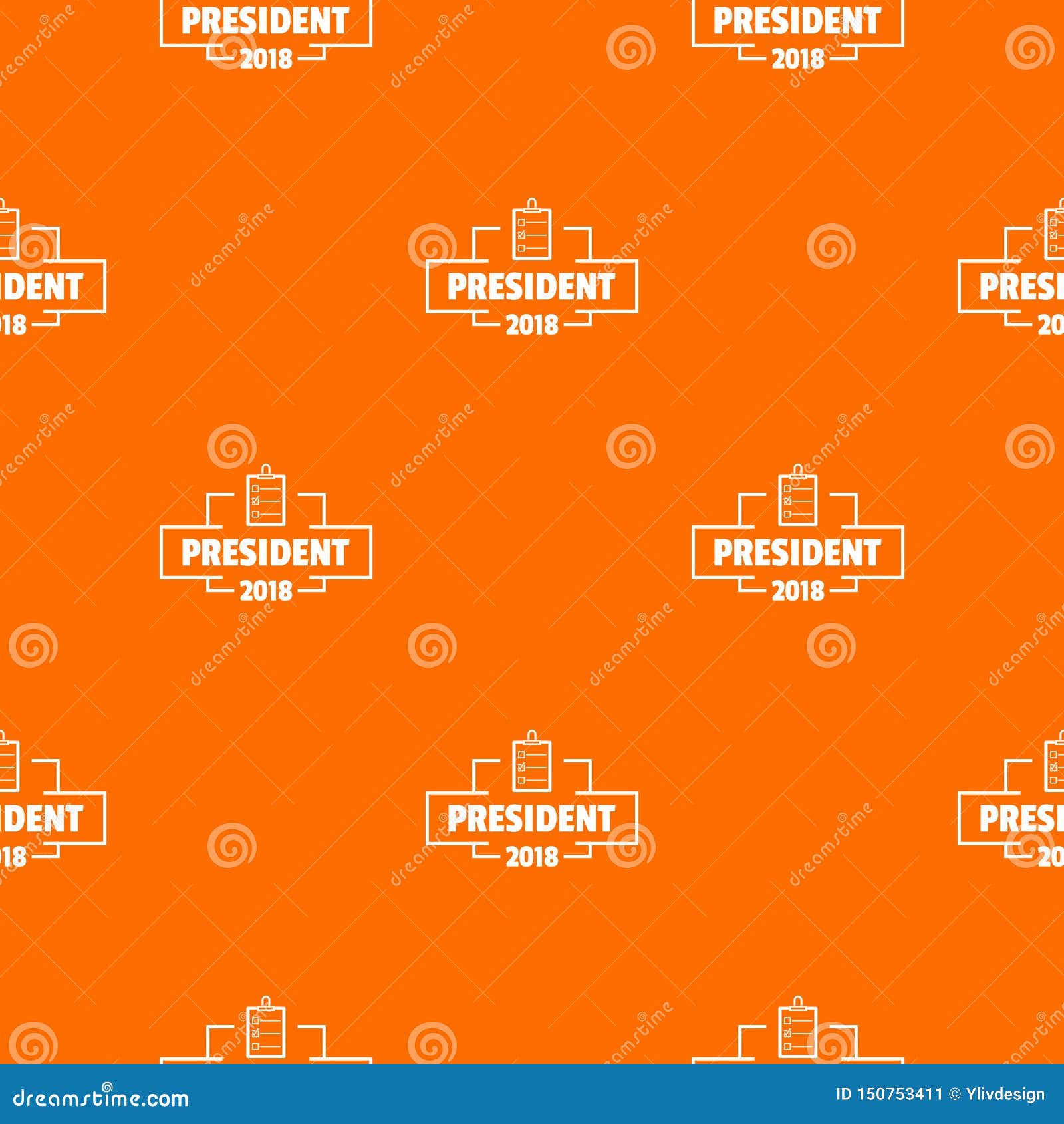 Vote President Pattern Vector Orange Stock Vector - Illustration of ...