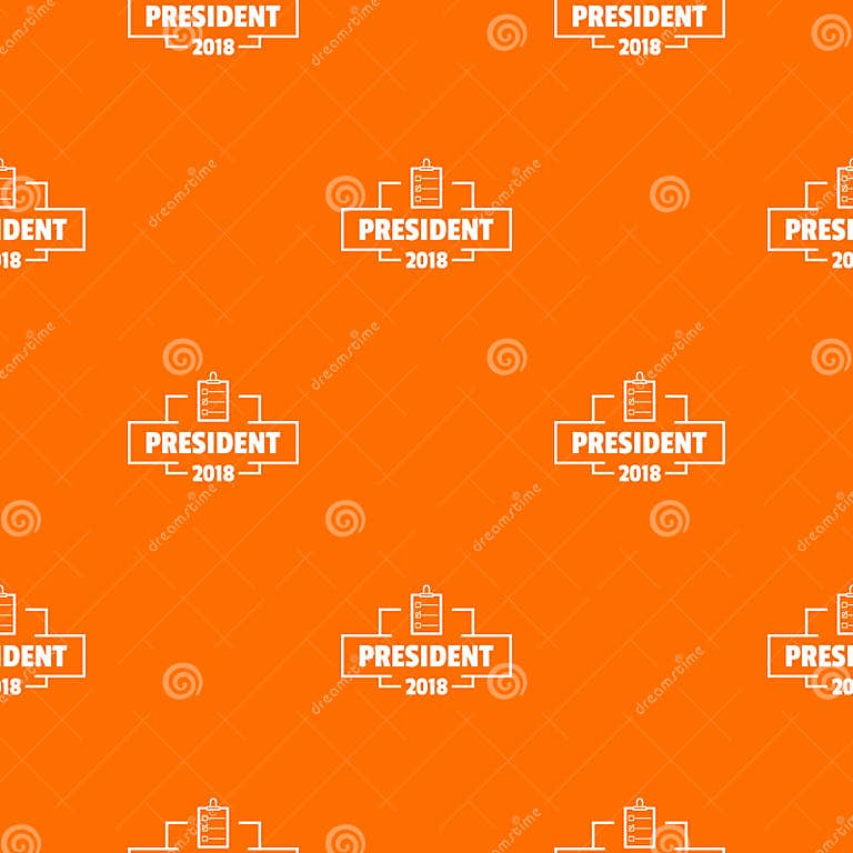Vote President Pattern Vector Orange Stock Vector - Illustration of ...