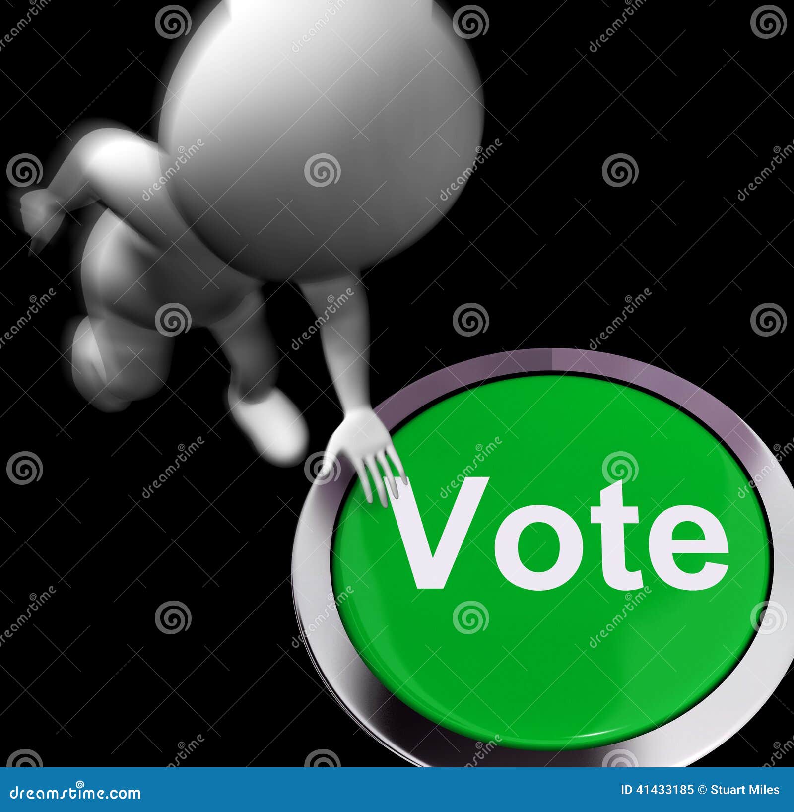 Vote Pressed Shows Poll Election or Choosing Stock Illustration ...