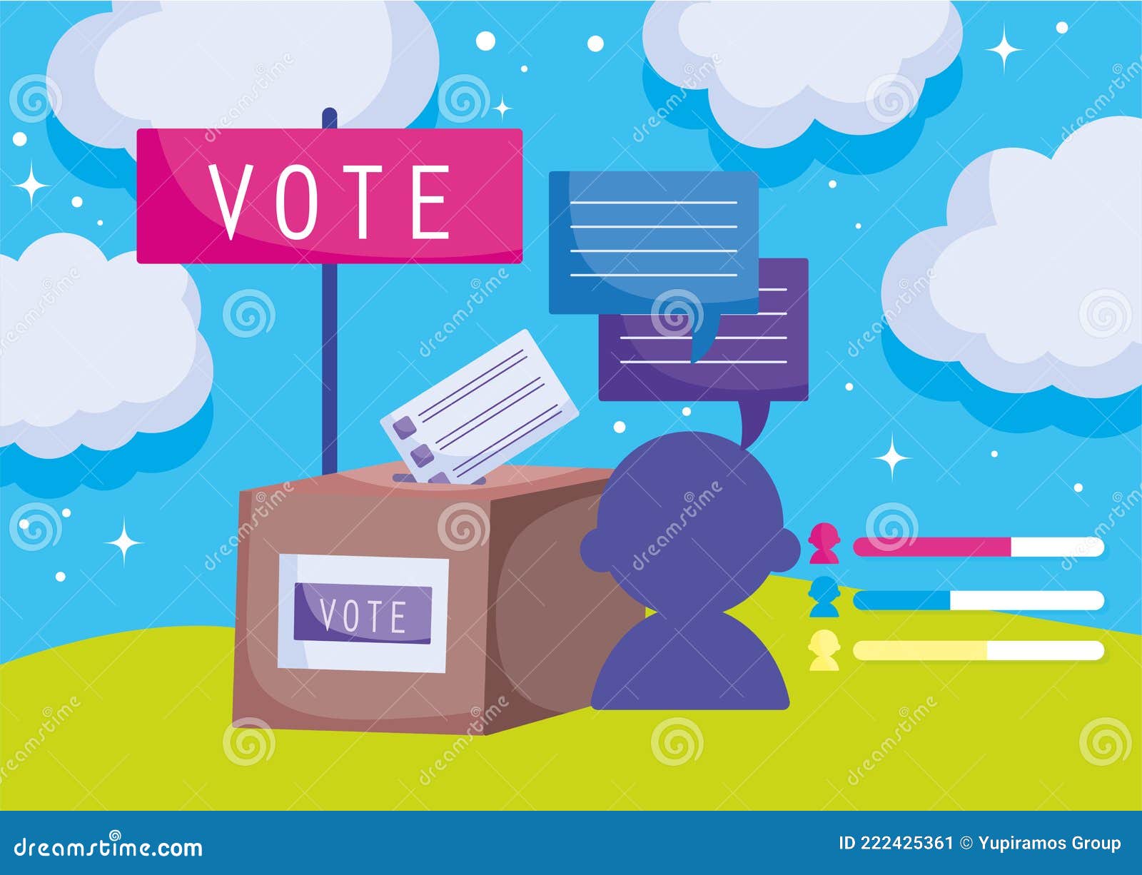 Vote process democracy stock vector. Illustration of vote - 222425361