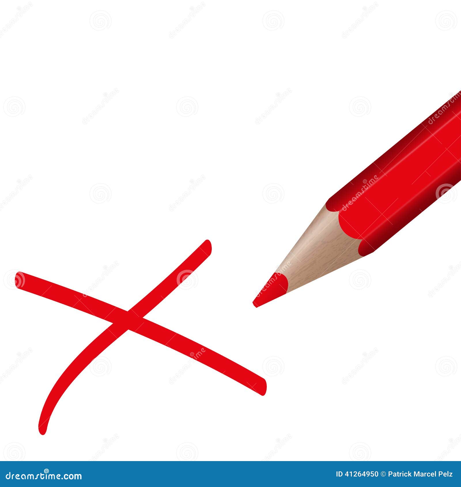 Vote - red pencil stock vector. Illustration of reject - 41264950