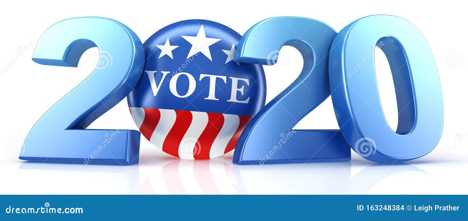 Vote 2020. Red, White, and Blue Voting Pin in 2020 with Vote Text Stock ...