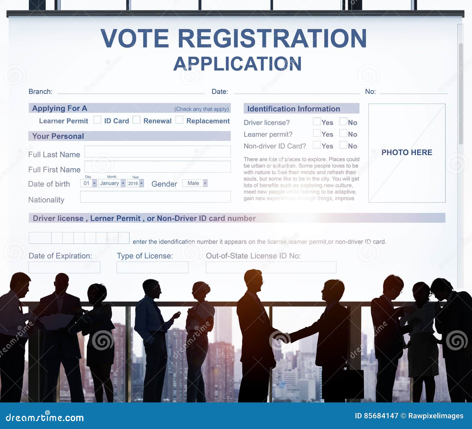 Vote Registration Application Election Concept Stock Image - Image of ...
