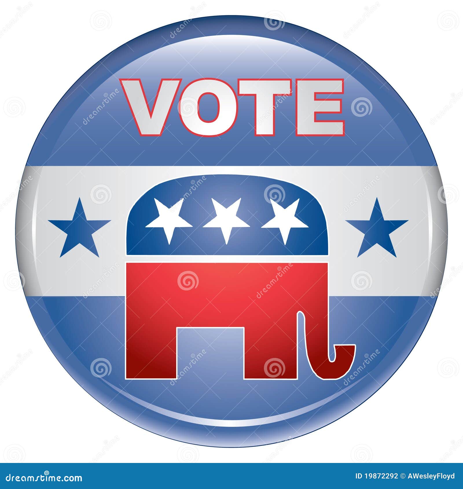 Vote Republican Button. Vote Republican Sign. Key. Push Button. Vector ...