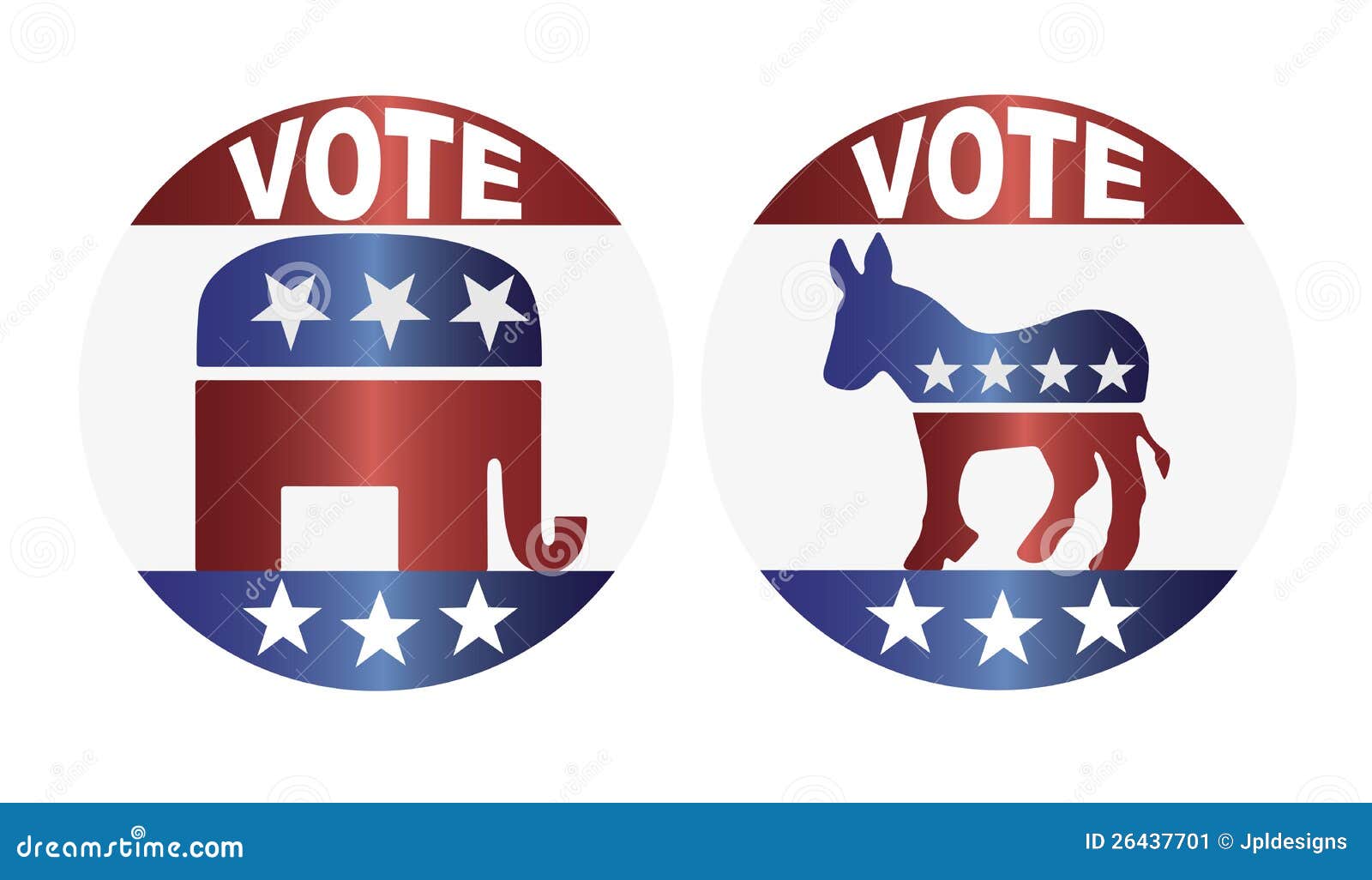 Vote Republican and Democrat Buttons Illustration Editorial Photo ...