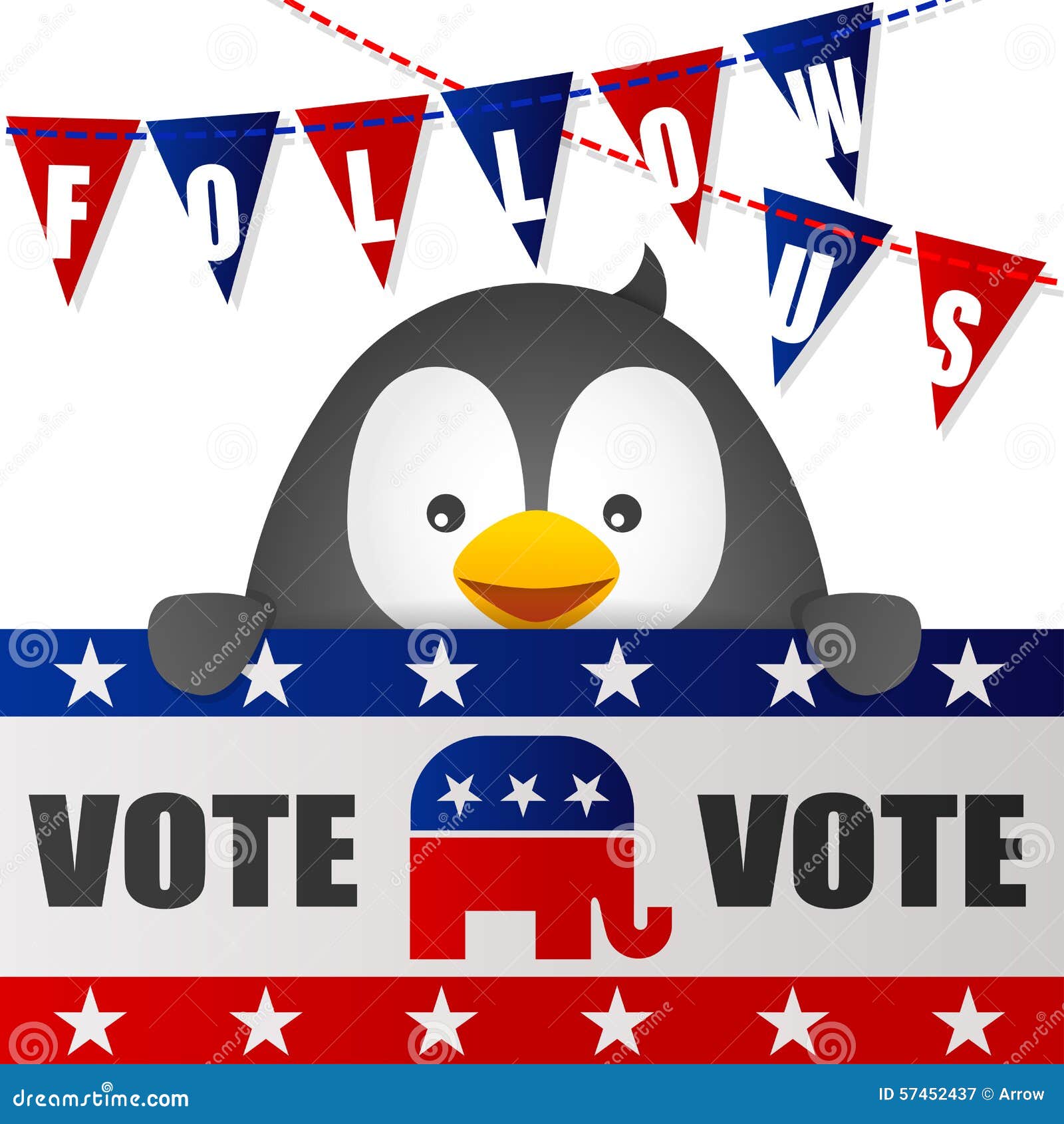 Vote for Republican with Flag Editorial Photography - Illustration of ...