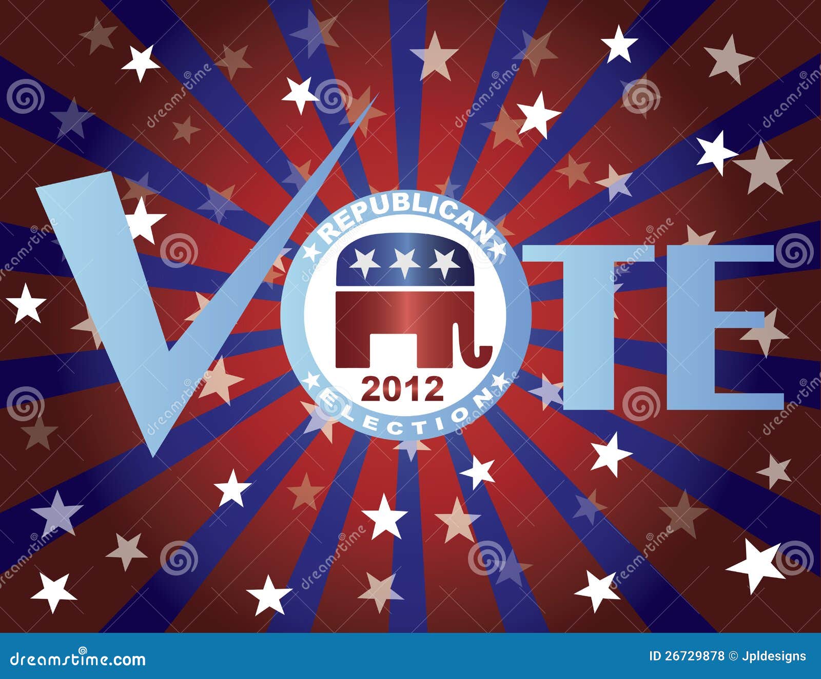Vote Republican Red White and Blue Stars Sun Rays Editorial Stock Photo ...
