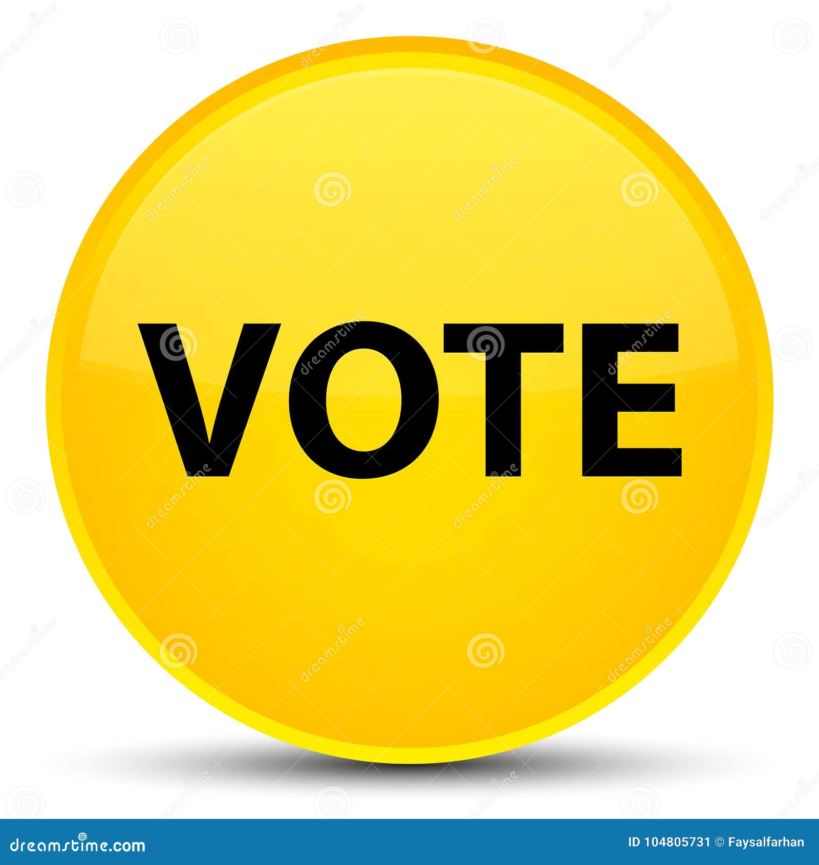 Vote Special Yellow Round Button Stock Illustration - Illustration of ...
