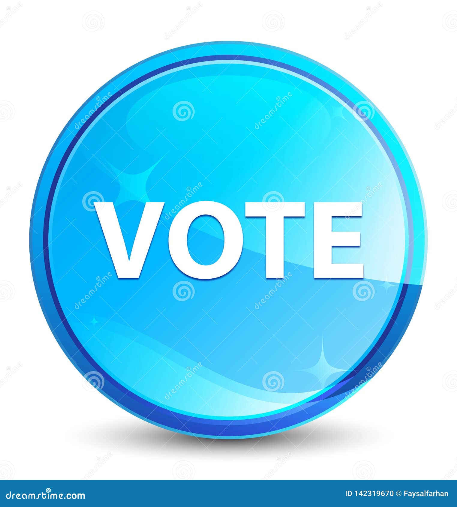 Vote Splash Natural Blue Round Button Stock Vector - Illustration of ...