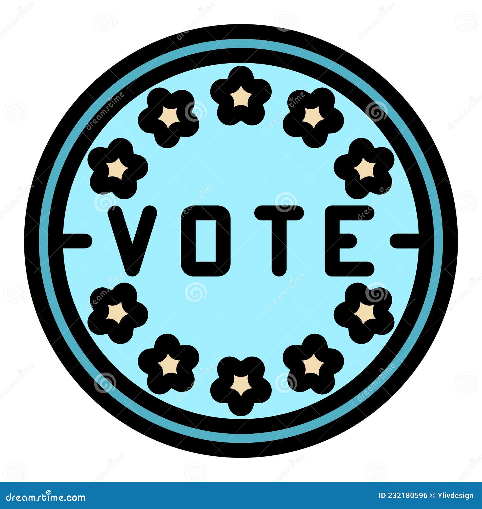 Vote Stamp Icon Color Outline Vector Stock Vector - Illustration of ...