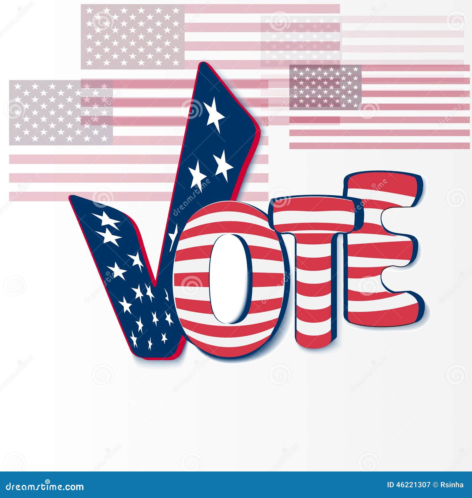 Vote with Stars and Stripes Stock Vector - Illustration of icon ...