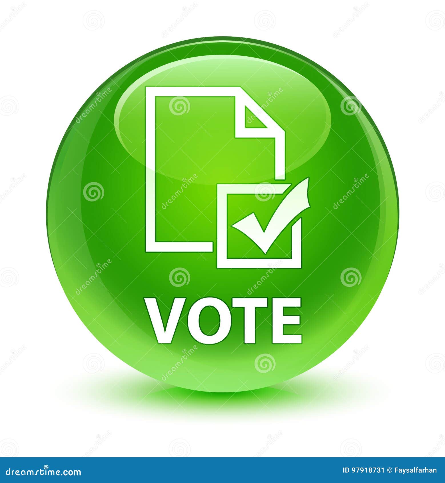 Vote (survey Icon) Glassy Green Round Button Stock Illustration ...