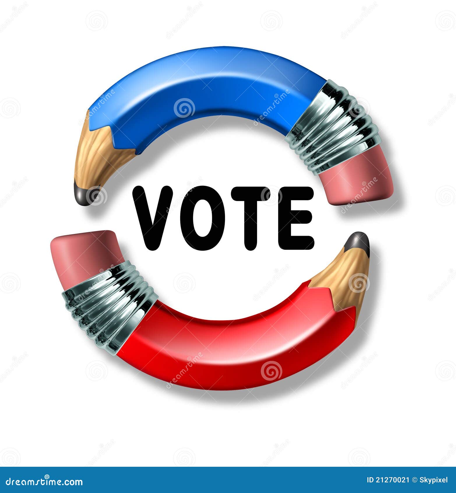 Vote Symbol with Curved Pencils Stock Illustration - Illustration of ...