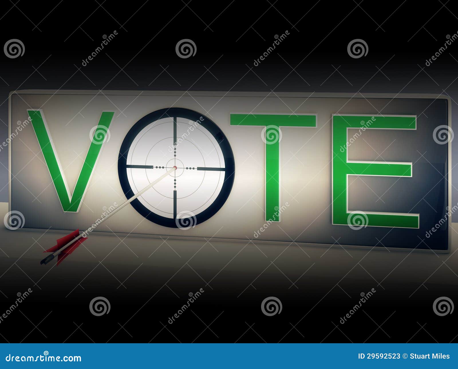 Vote Target Shows Choosing To Elect Option Stock Illustration ...