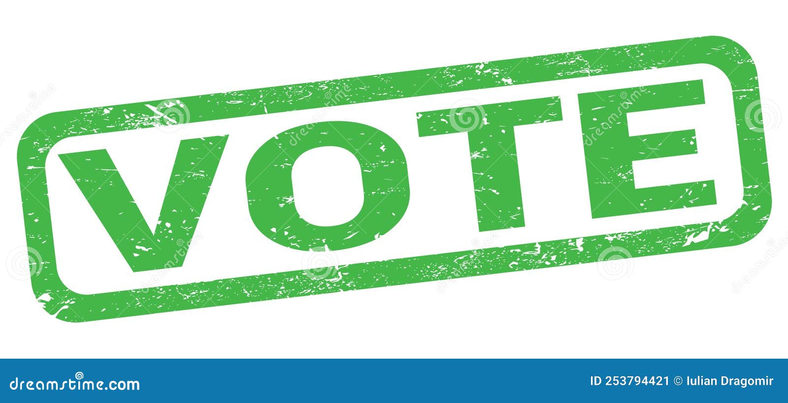 VOTE Text Written on Green Rectangle Stamp Stock Illustration ...