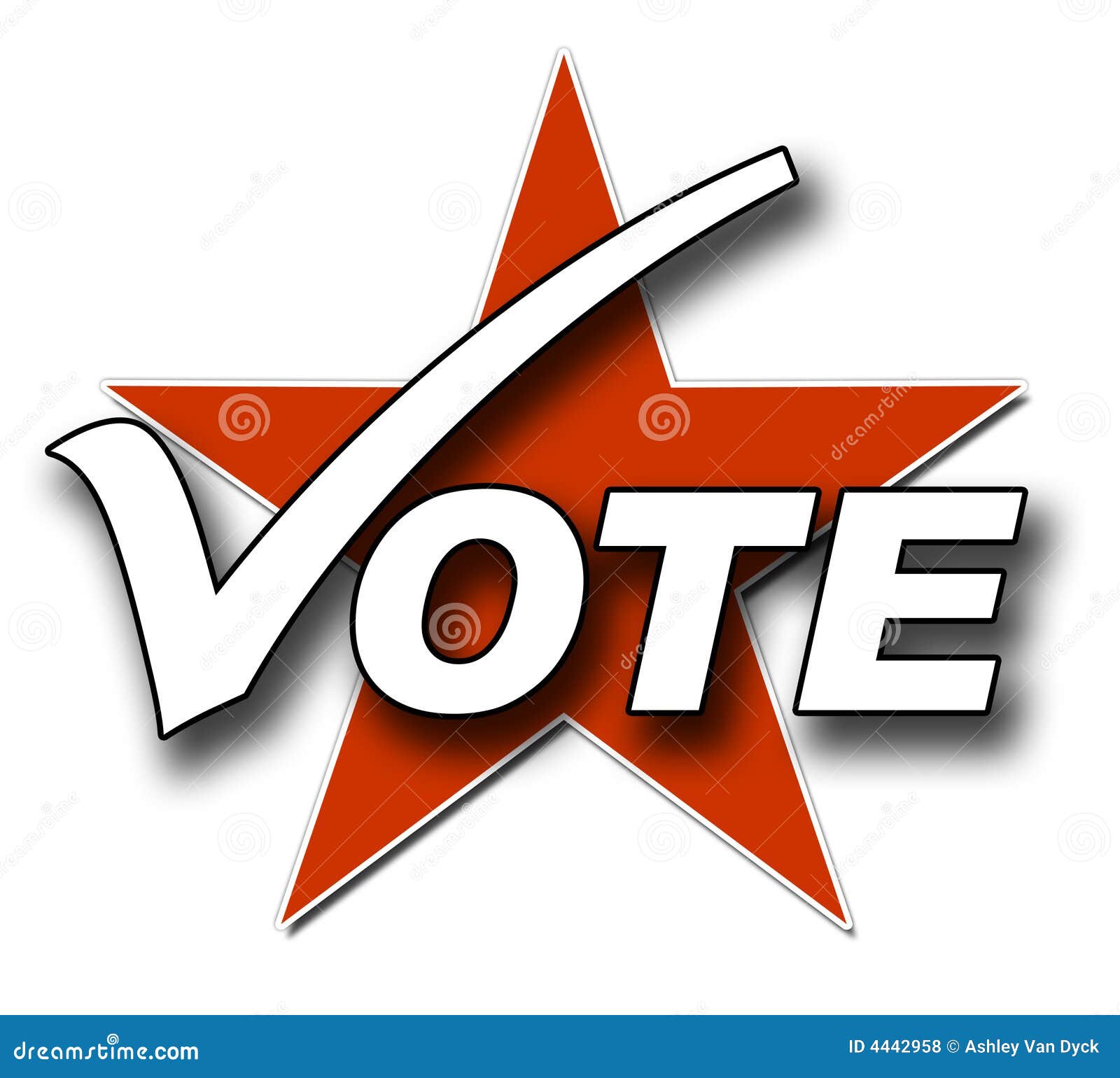 Vote, tick and star stock illustration. Illustration of graphic - 4442958