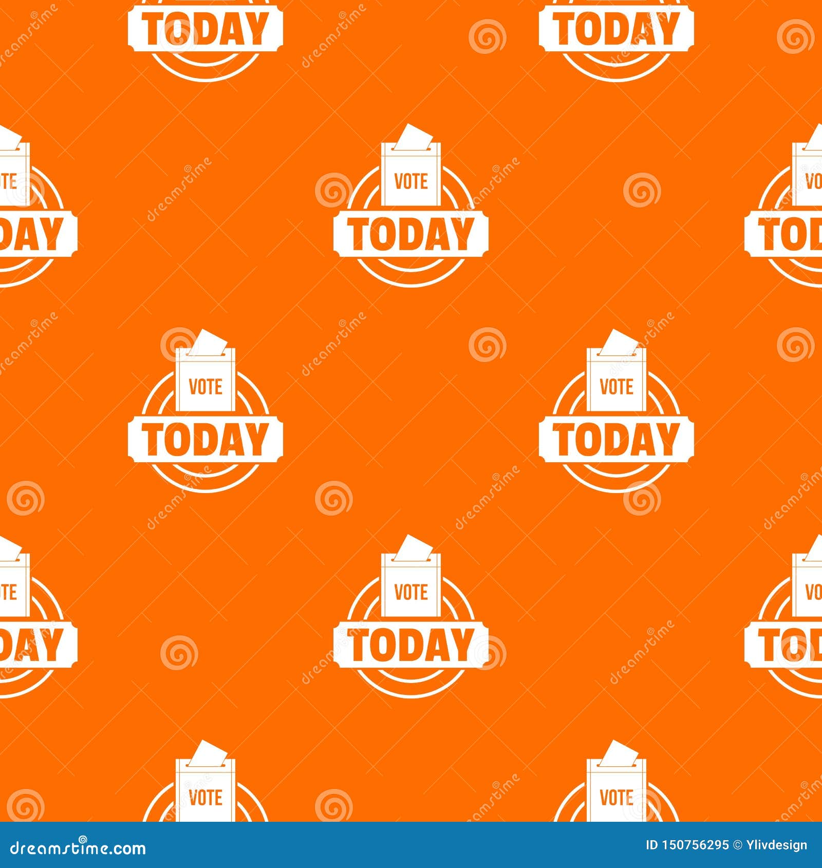 Vote Today Pattern Vector Orange Stock Vector - Illustration of card ...