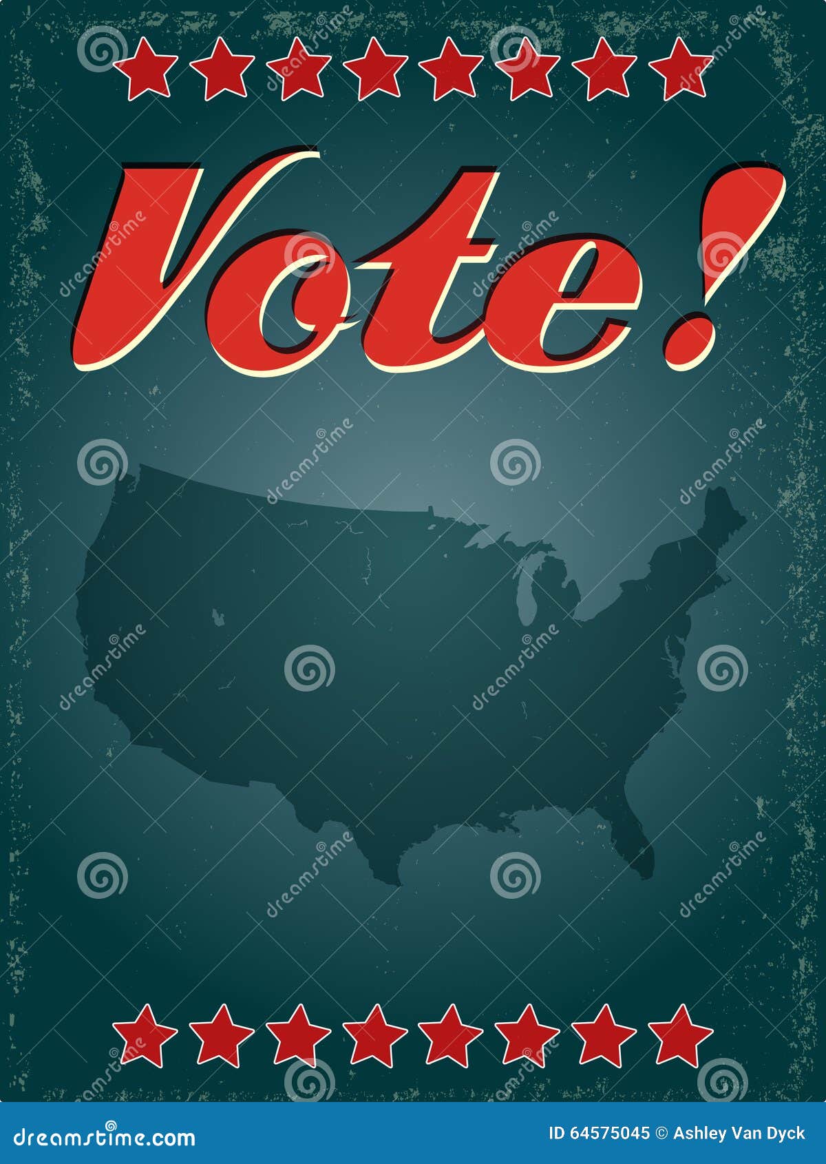 Vote USA poster stock vector. Illustration of outline - 64575045