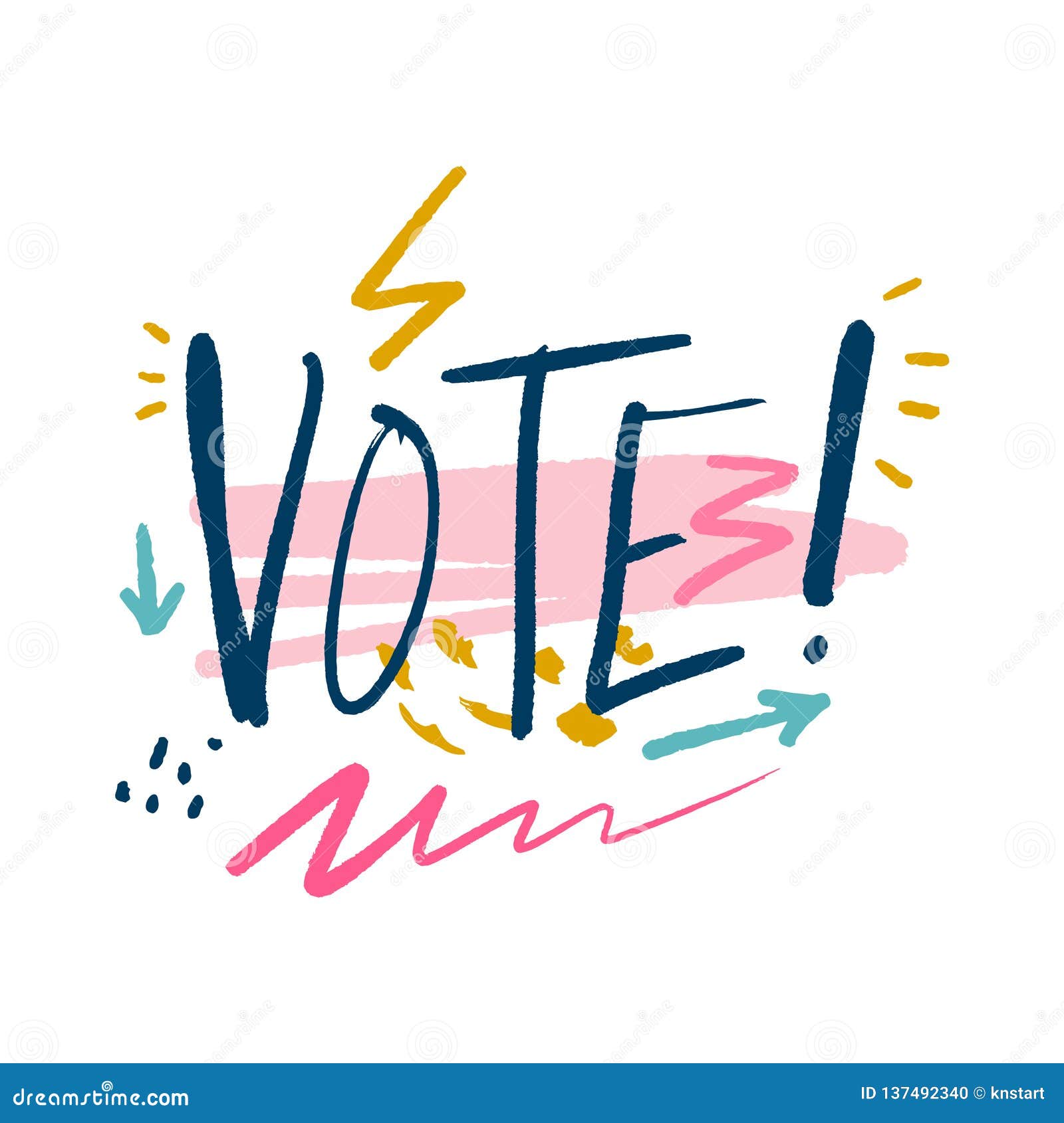 Vote Vector Hand Written Text, Background or Banner Stock Illustration ...