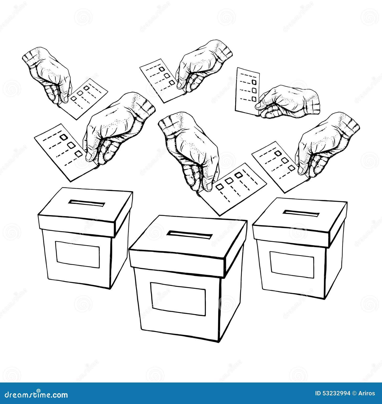 Vote or voting stock vector. Illustration of drawn, election - 53232994
