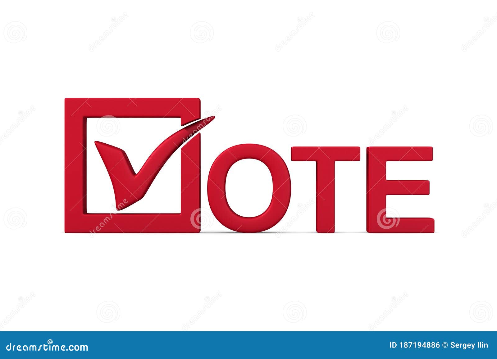 Vote on White Background. Isolated 3D Illustration Stock Illustration ...