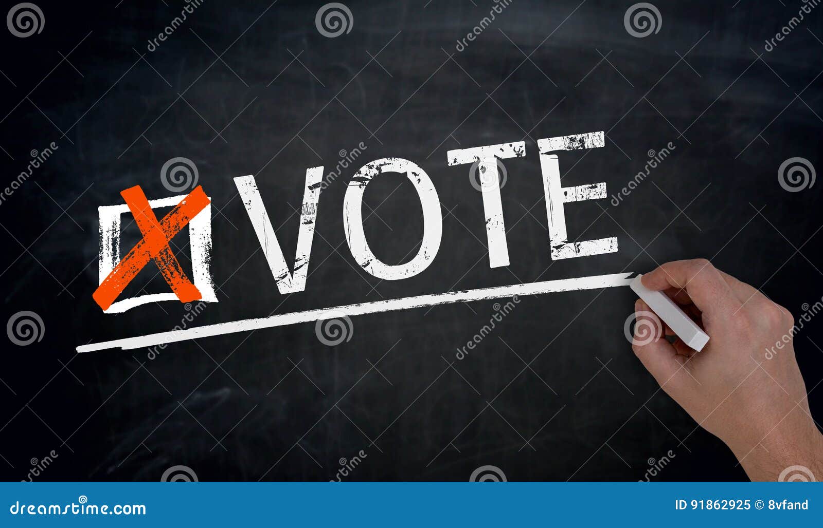 Vote is Written by Hand on Blackboard Stock Image - Image of referendum ...