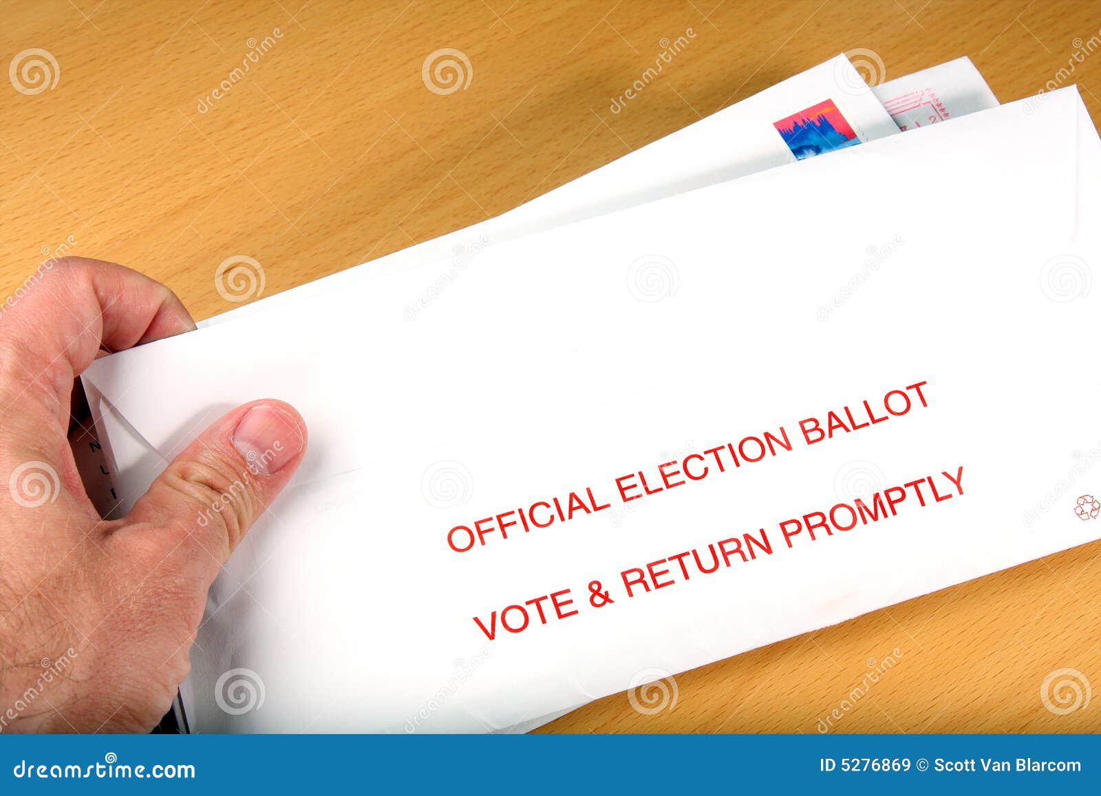 Voter Receiving Ballot in Mail Stock Image - Image of measure, voting ...