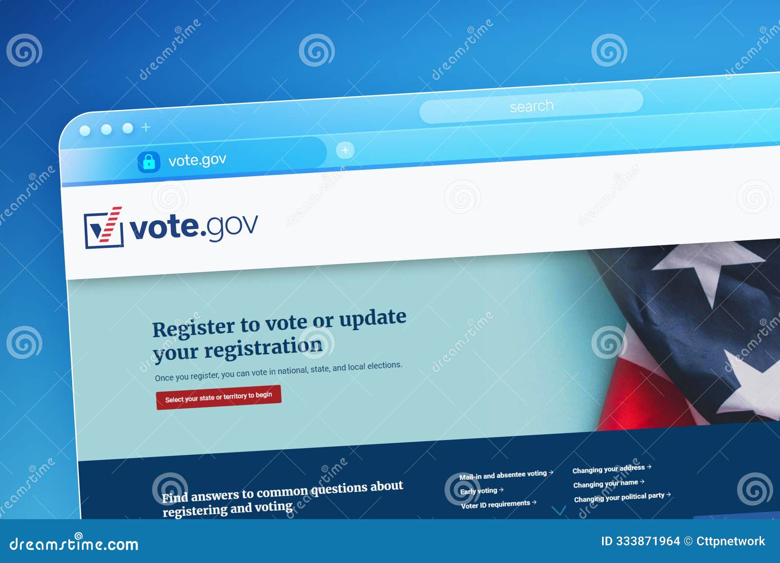 Voter Registration User Interface Web Version Editorial Background with ...