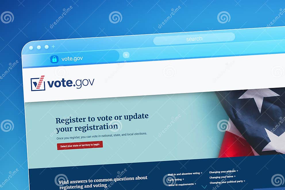 Voter Registration User Interface Web Version Editorial Background with ...