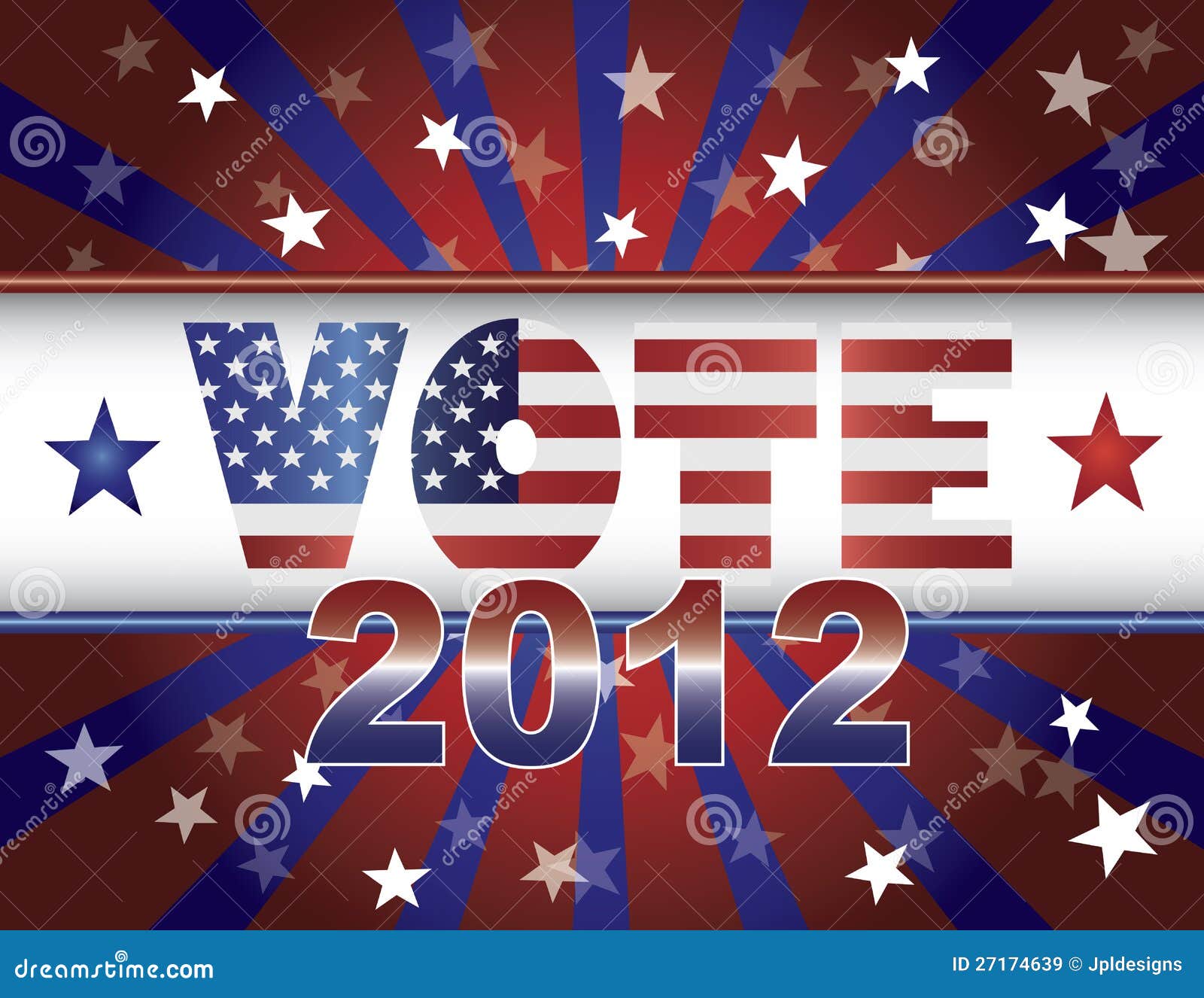 VoteStarsStripesBannerColorV Stock Vector - Illustration of ...