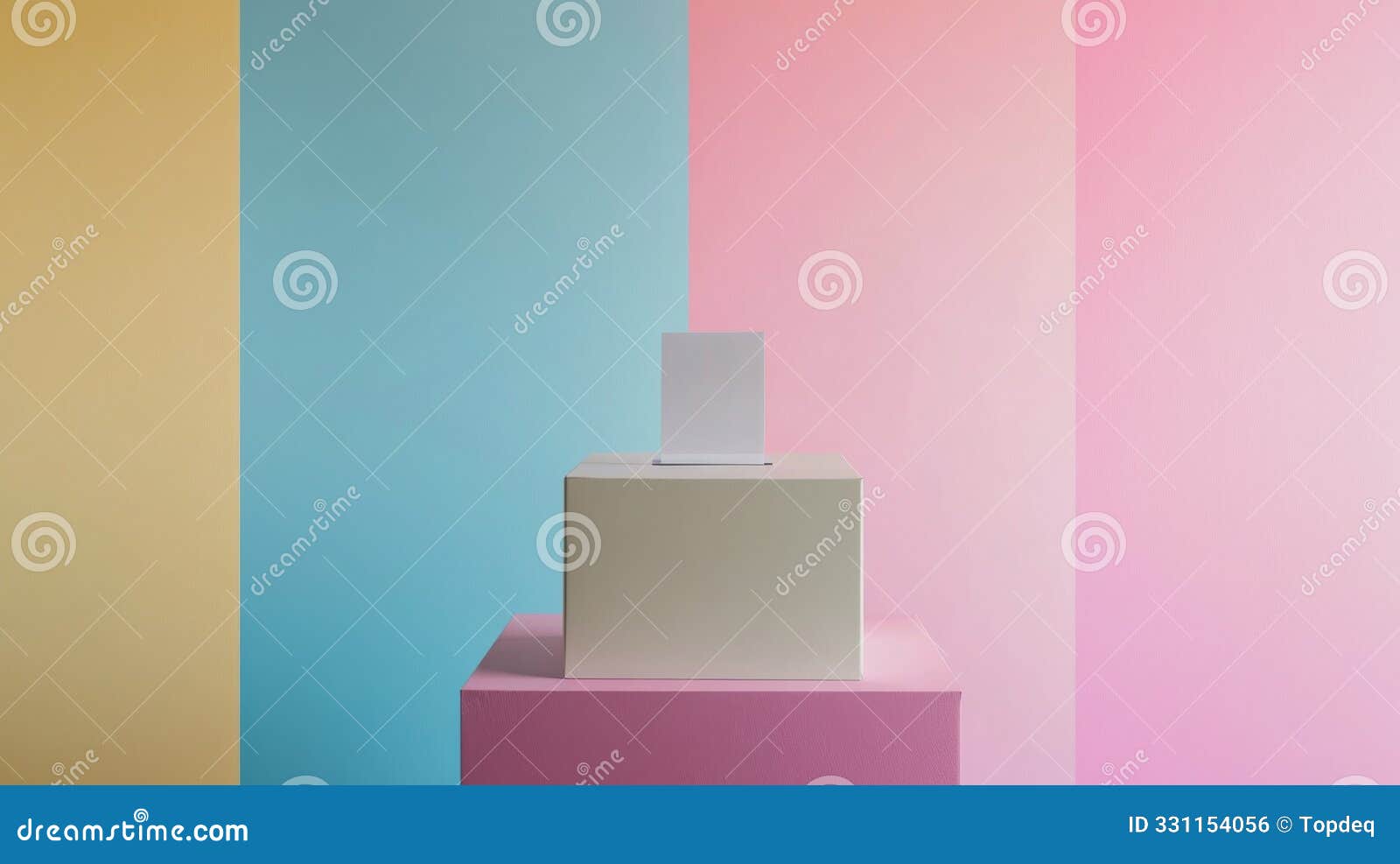 Voting Ballot Being Inserted Into Box With Minimalistic Color ...